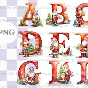 Christmas Alphabet Clipart - 26 High Quality PNG, Santa Claus ...
