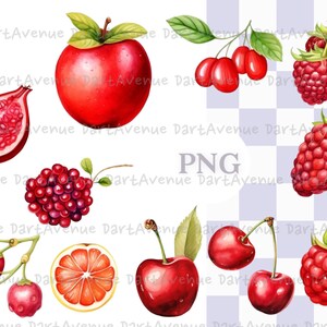 Watercolor Fruits Clipart, Cute Fruits Clipart, Summer Fruits Clipart ...