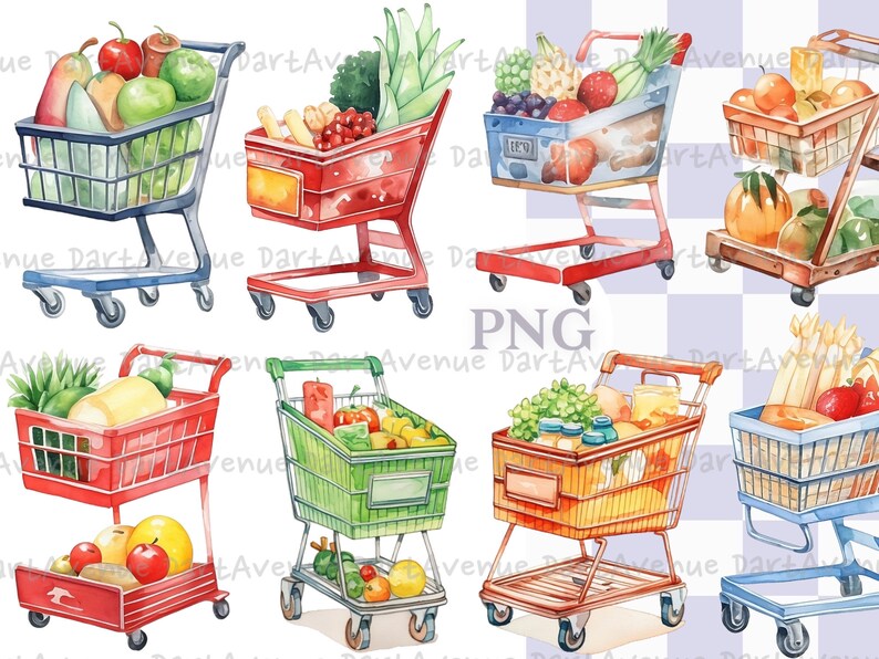 Watercolor Farmers Market Clipart, Watercolour Food Illustration, Art ...