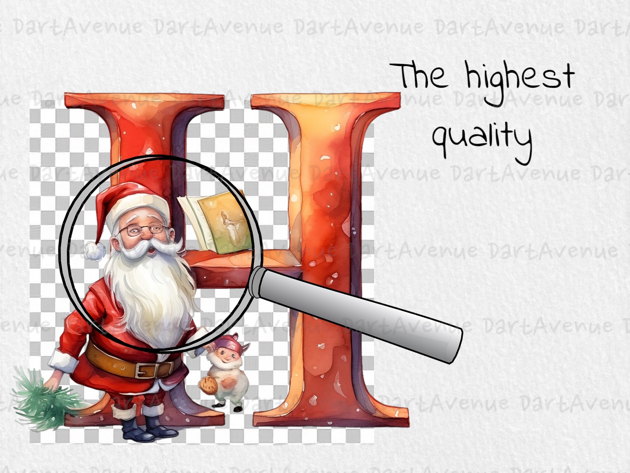 Christmas Alphabet Clipart - 26 High Quality PNG, Santa Claus ...