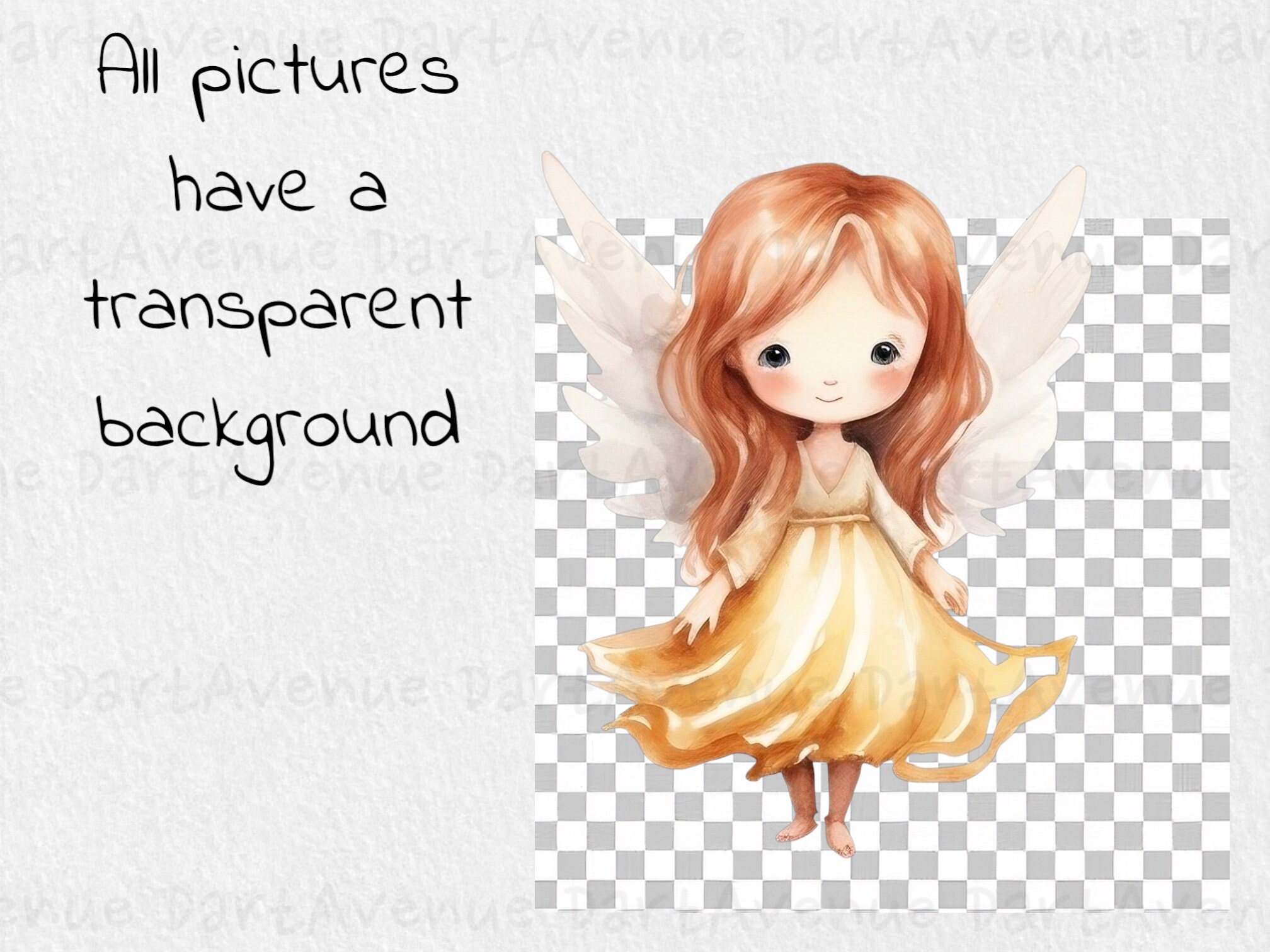 Watercolor Little Angels Clipart, Baby Angel Clipart Big Bundle, PNG ...