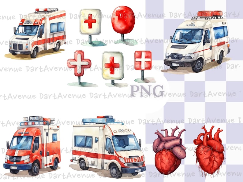 Medical Watercolor Clipart Collection, Medicine Sticker, Health ...