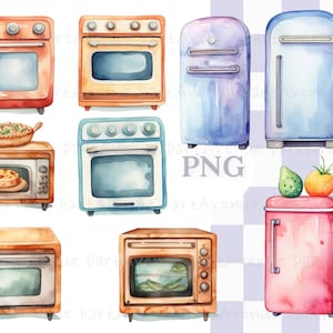 56 Kitchen Watercolor Clipart, Food Clipart, Home Decor Watercolor ...