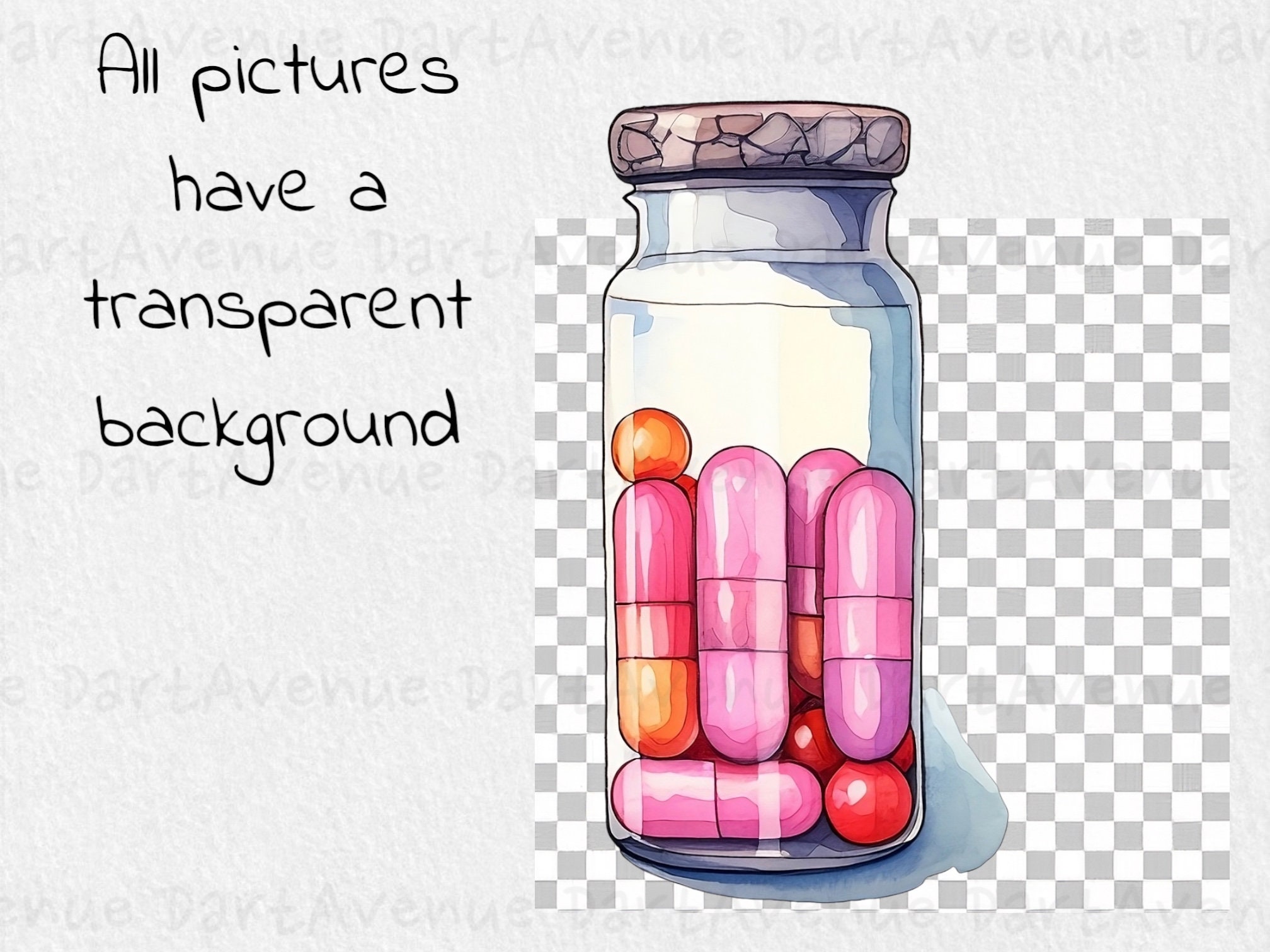 Medical Watercolor Clipart Collection, Medicine Sticker, Health ...