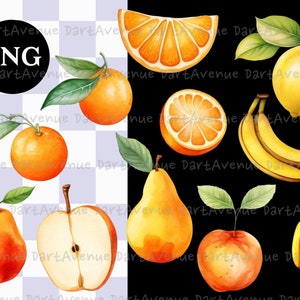 Watercolor Fruits Clipart, Cute Fruits Clipart, Summer Fruits Clipart ...