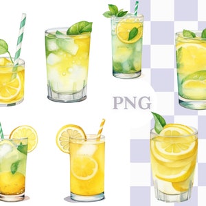 Lemon Watercolor Clipart, Fruit Watercolor Style, Digital PNG Lemonade ...
