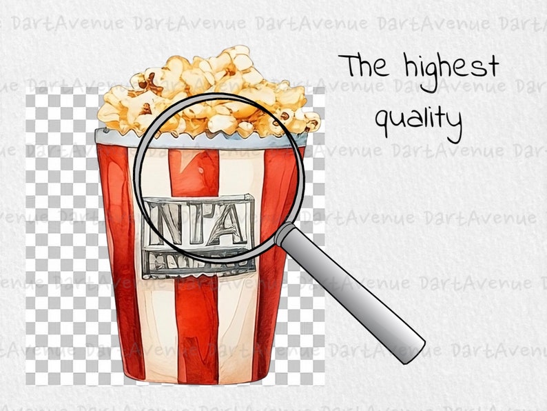 Watercolor Cinema Clipart Collection, Film, Popcorn, Movie Clipart Logo ...