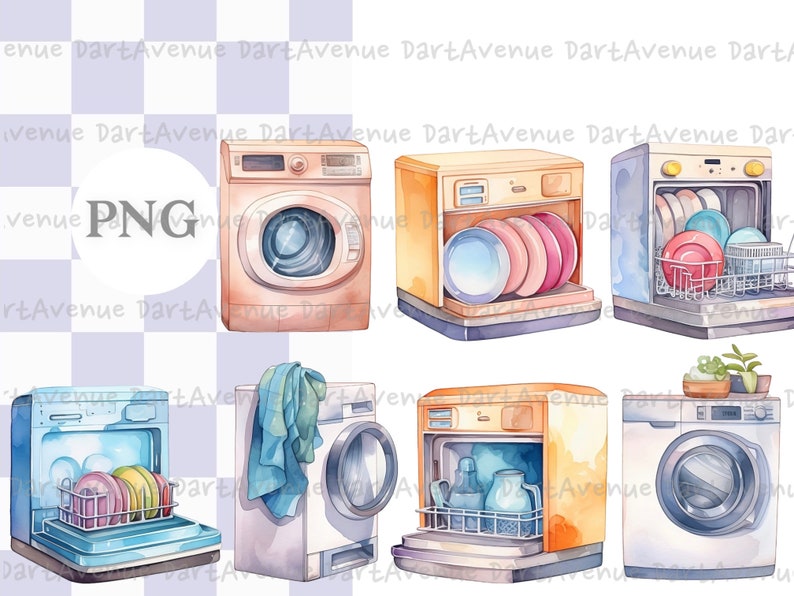Watercolor Cleaning Clipart Collection, Cleaner Art, Household Chores ...