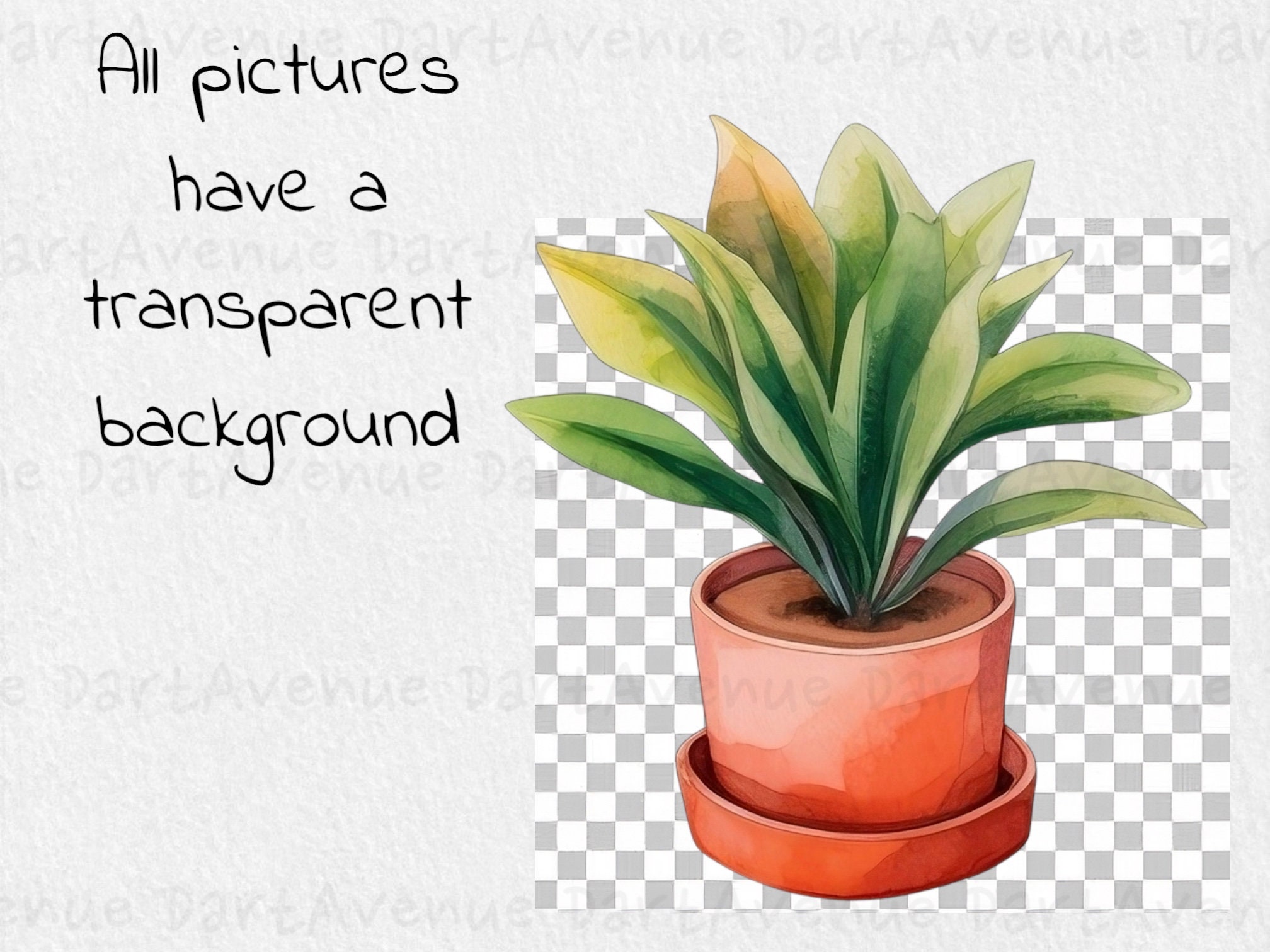 Watercolor Homeplants Clipart Potted Plants Clipart - Etsy