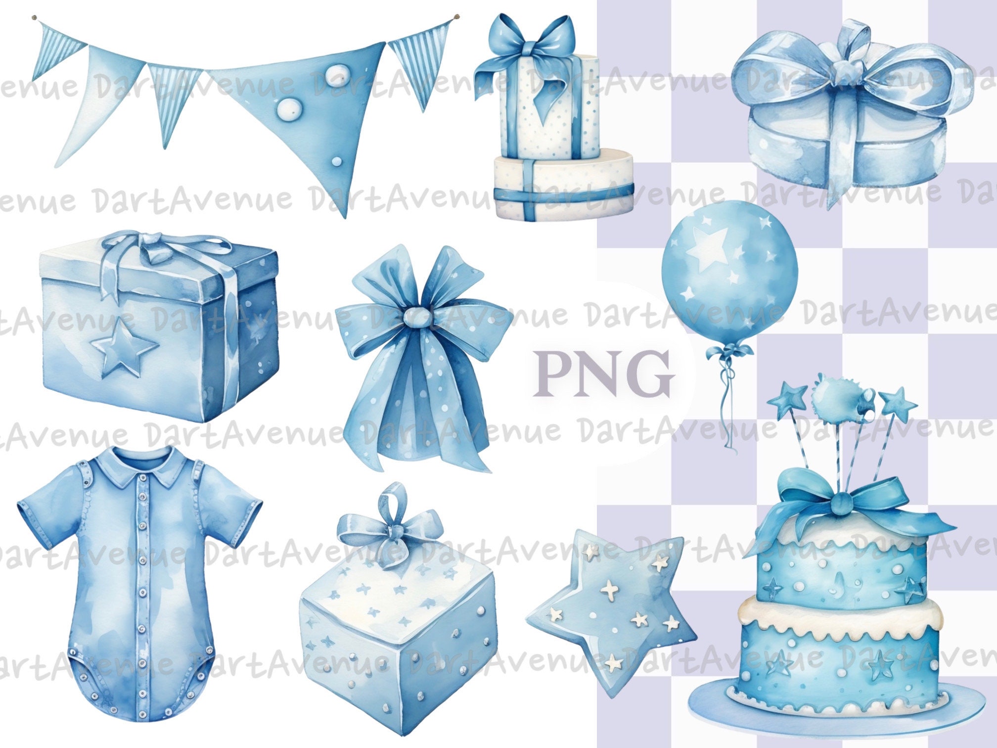 Gender Reveal Watercolor Clipart, Baby Shower, Newborn Baby ...