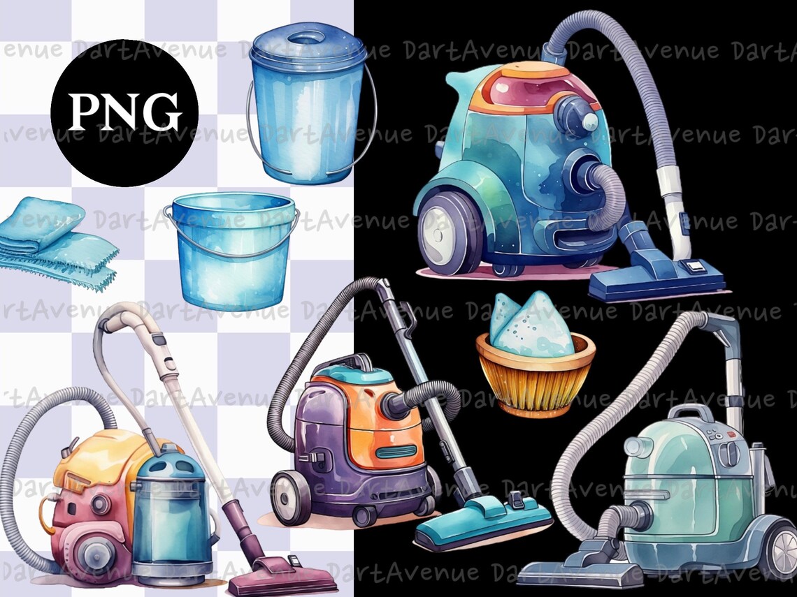 Watercolor Cleaning Clipart Collection, Cleaner Art, Household Chores ...
