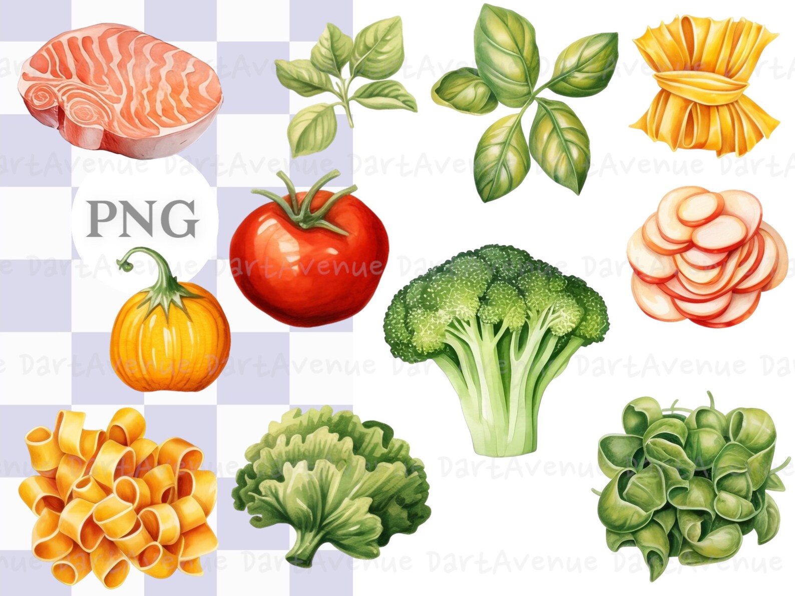 56 Kitchen Watercolor Clipart, Food Clipart, Home Decor Watercolor ...