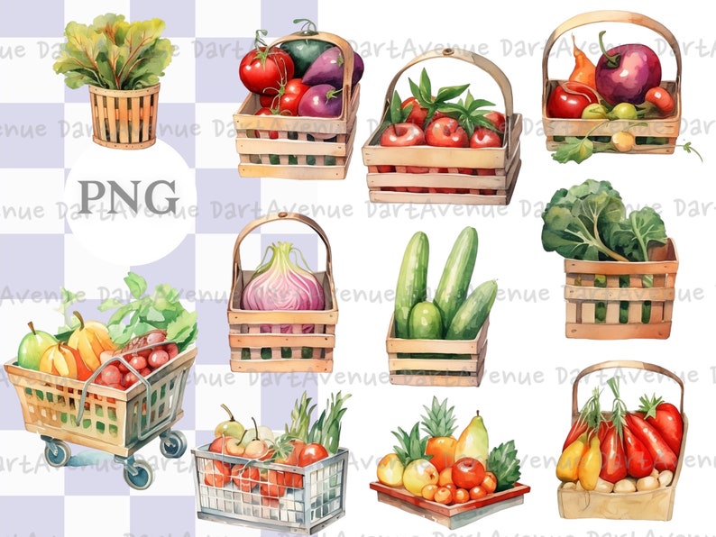 Watercolor Farmers Market Clipart, Watercolour Food Illustration, Art ...