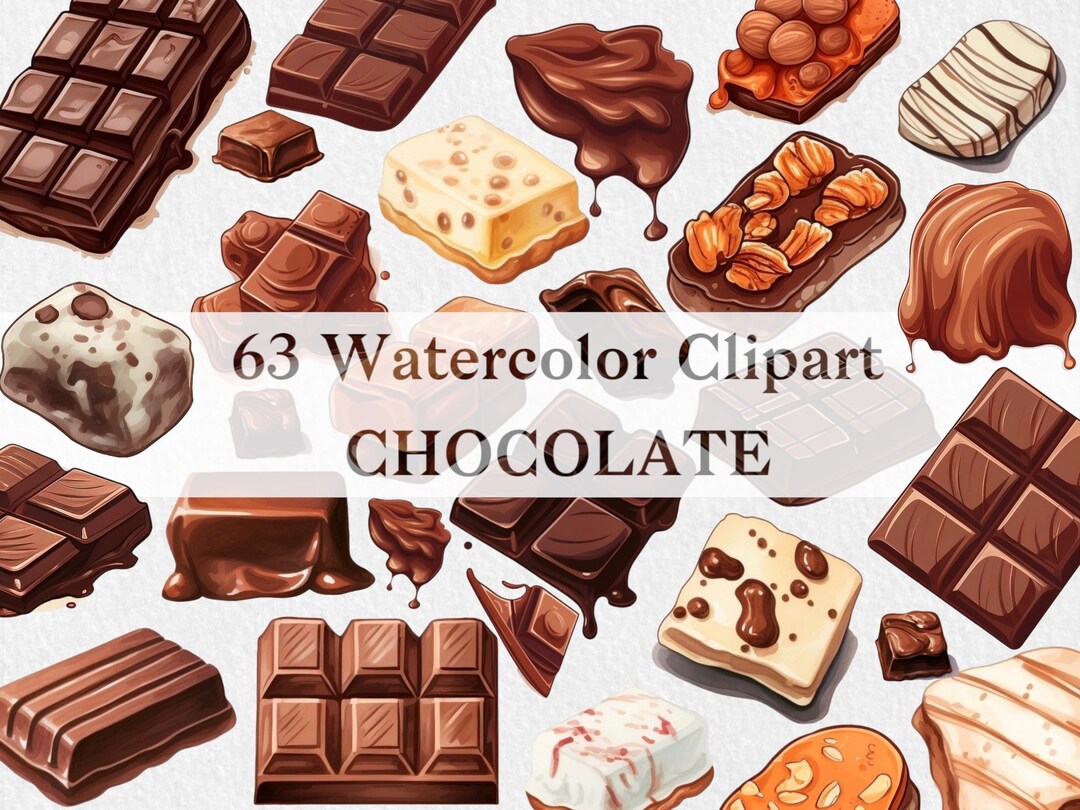 Chocolate Watercolor Clipart, Bonbons Illustration, Food Clipart ...
