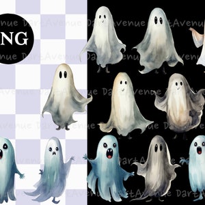 Halloween Watercolor Clipart, Bat Watercolor Clipart Bundle, Ghost ...