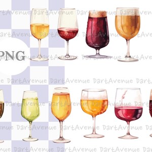 Watercolor Alcohol Clipart Collection, Drinks Watercolor, Beer, Wine ...