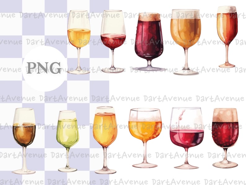 Watercolor Alcohol Clipart Collection, Drinks Watercolor, Beer, Wine ...