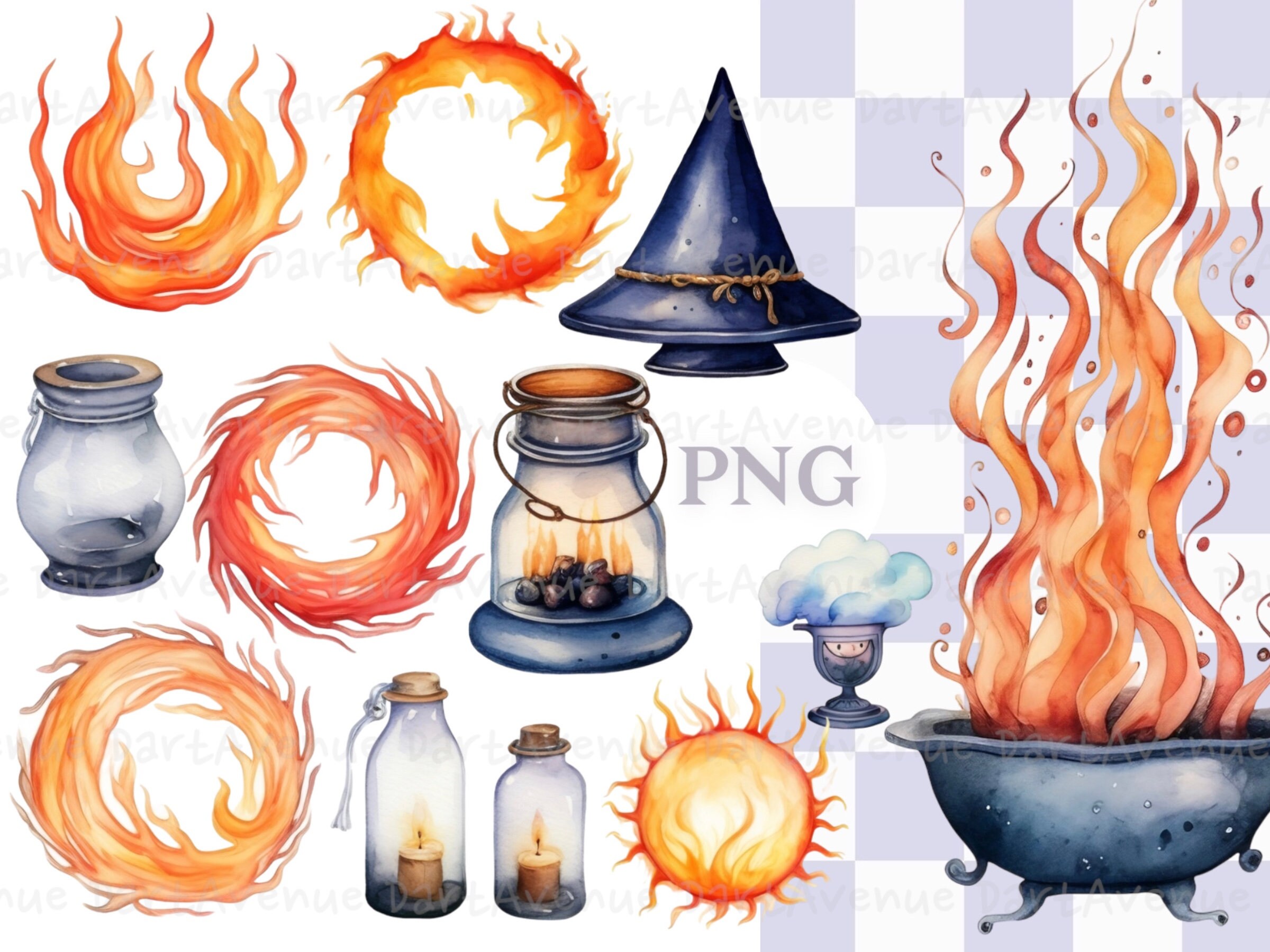 Witchcraft Watercolor Clipart, Halloween Illustration, Witch Clipart ...