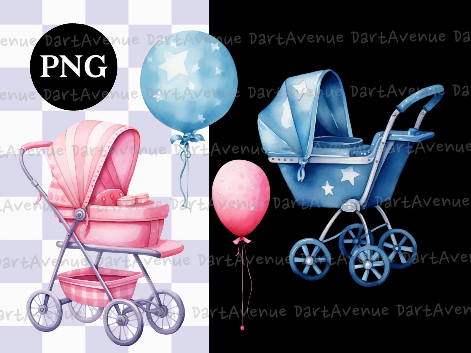 Gender Reveal Watercolor Clipart, Baby Shower, Newborn Baby ...