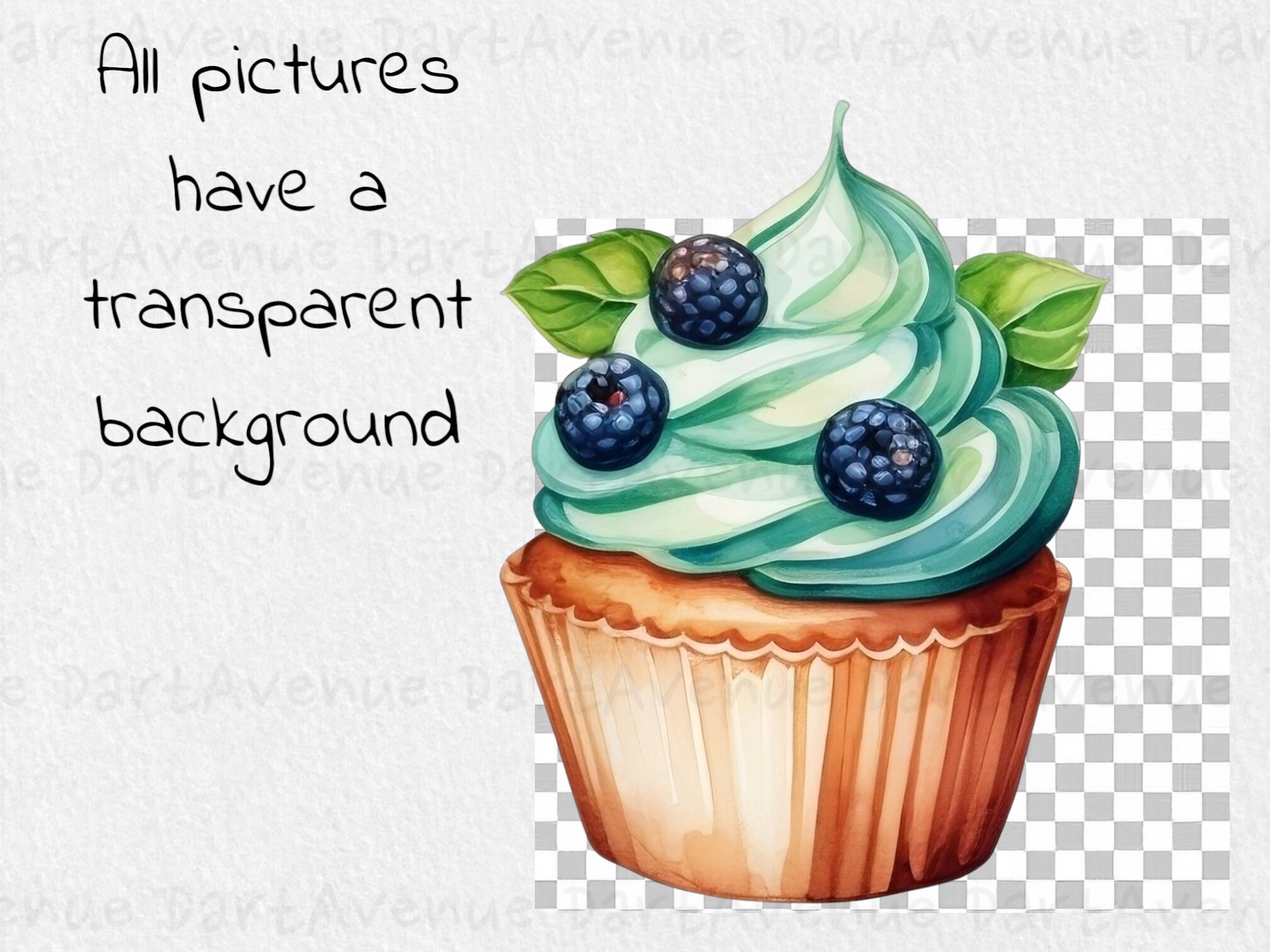 Watercolor Cupcake Clipart Bundle, Colorful Cupcakes, Card Making ...