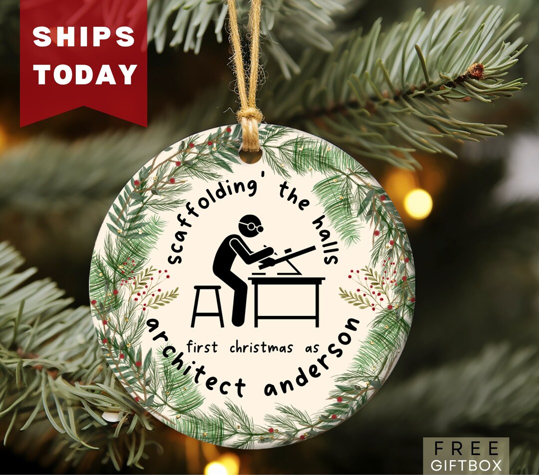 Personalized Architect Ornament First Christmas as Architect Ornament ...