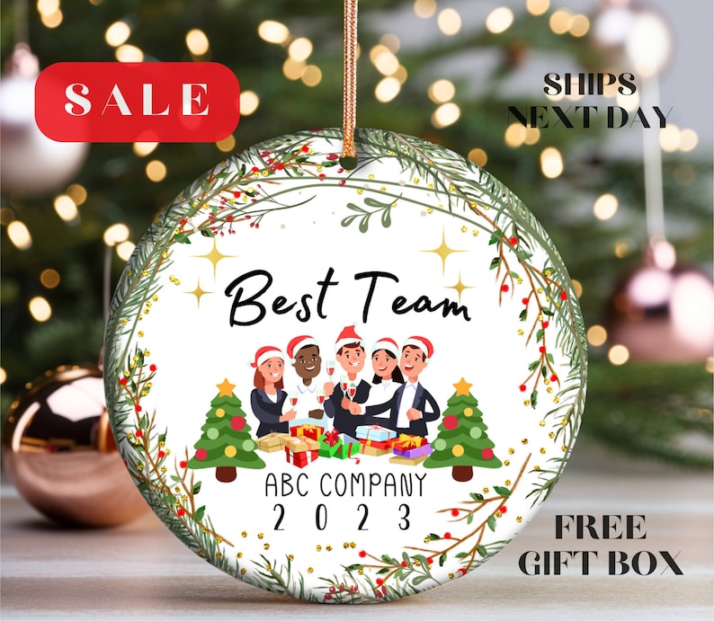 Best Team Ever Ornament Corporate Gift Thank You Team Personalized ...