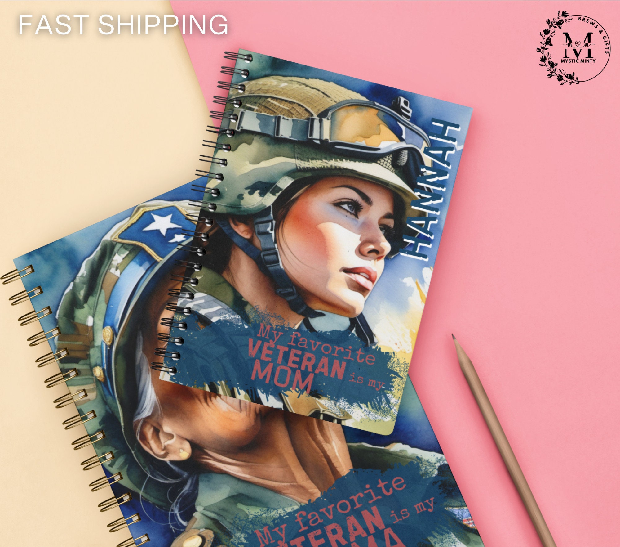 Custom Notebook Veteran Gift Personalized Notebook Retired Military ...