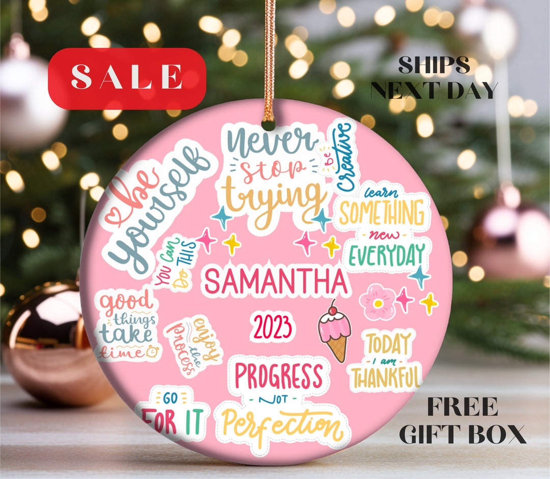 Inspirational Sticker Gift Personalized Ornament Stickers Christmas ...