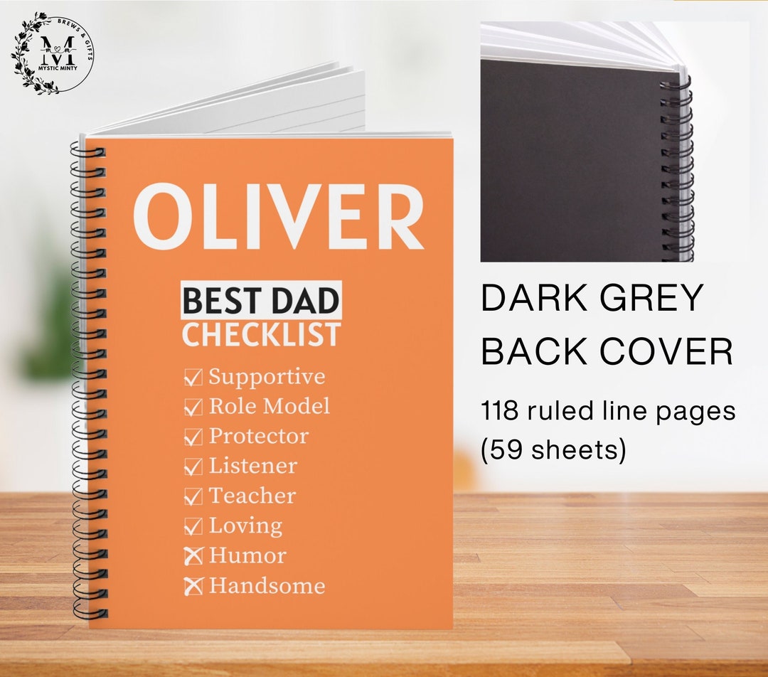 Custom Checklist Dad Notebook Personalized Funny Gift for Dad Fathers ...