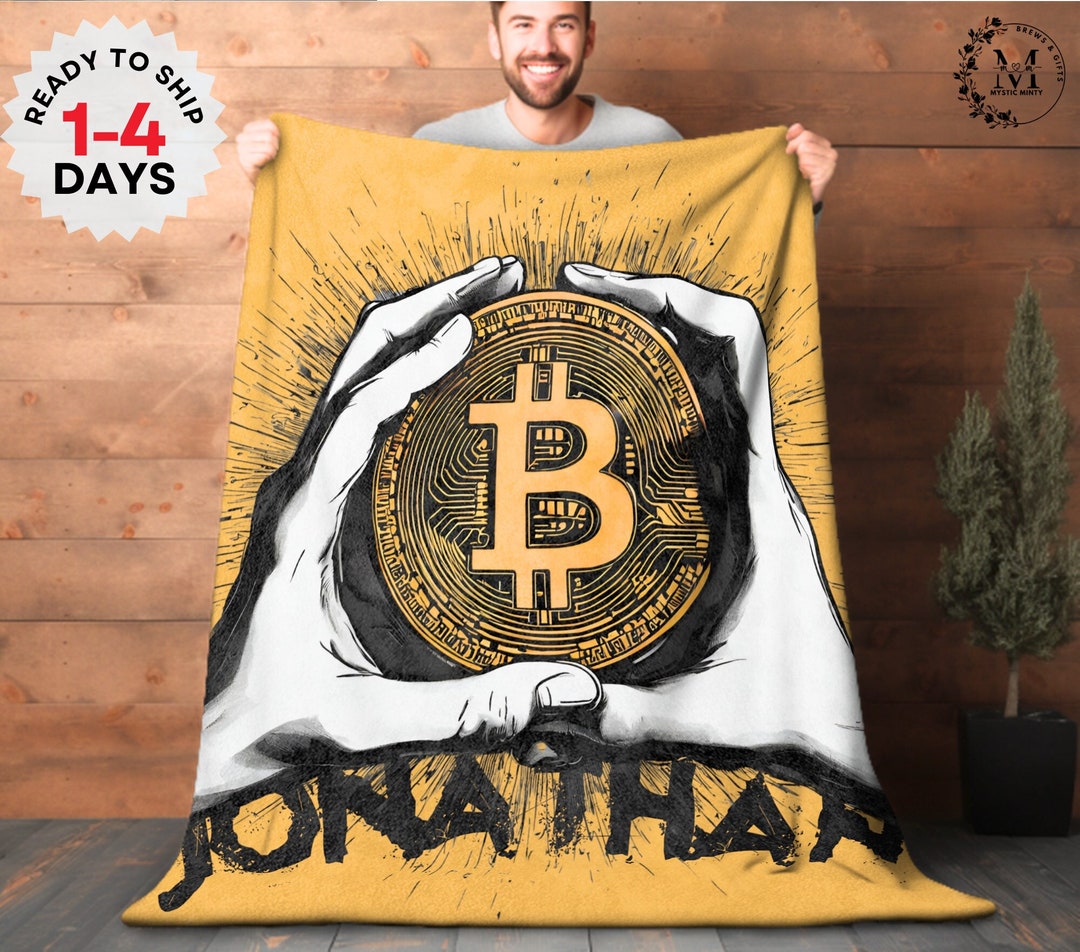 Bitcoin Hand Gift Personalized Blanket Crypto Currencies Investor ...