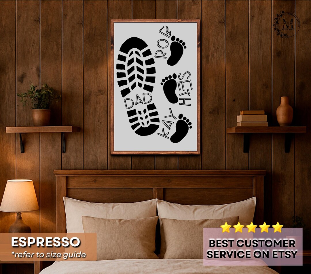 Footprint Wall Art Family Gift Frame Meaningful Gifts Wall Decor Foot ...