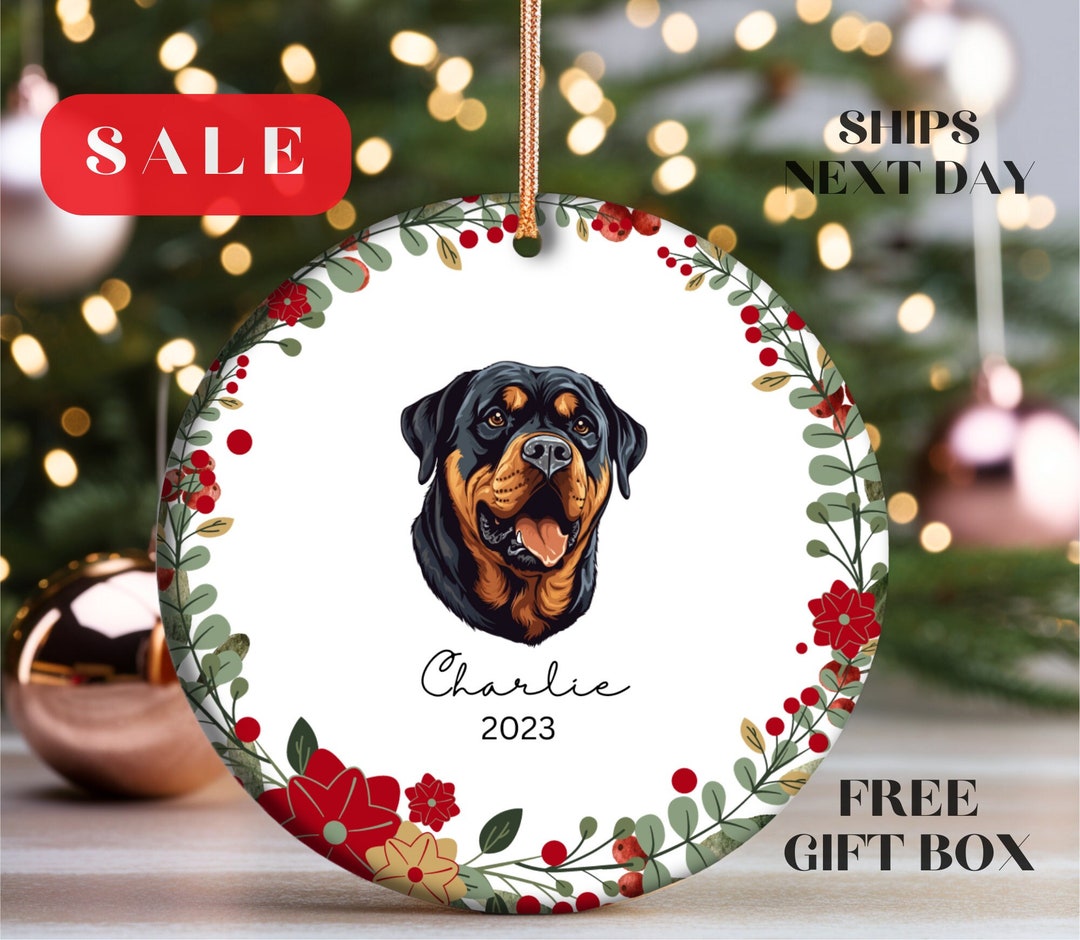 Rottweiler Christmas Ornament Rottweiler Christmas Pet Ornament Dog ...