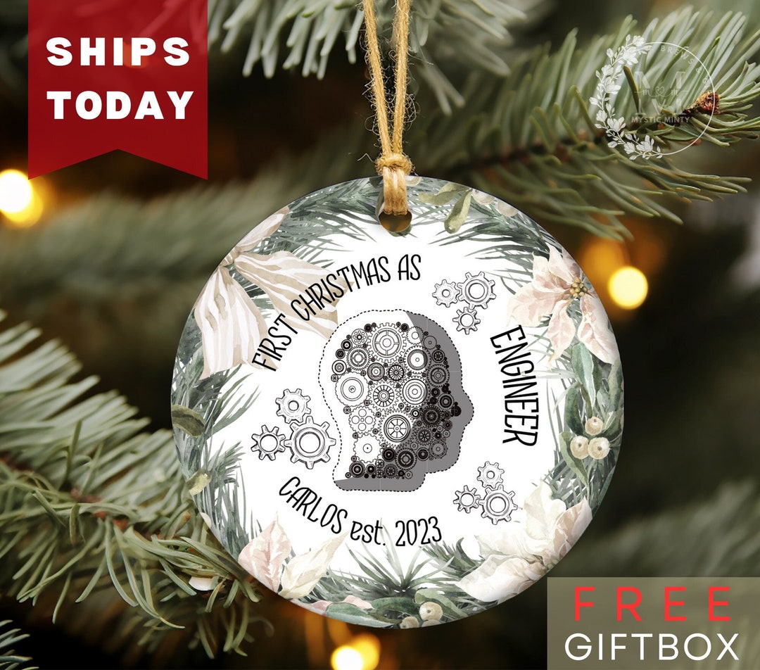Personalized Engineer Ornament First Christmas as Engineer Ornament ...