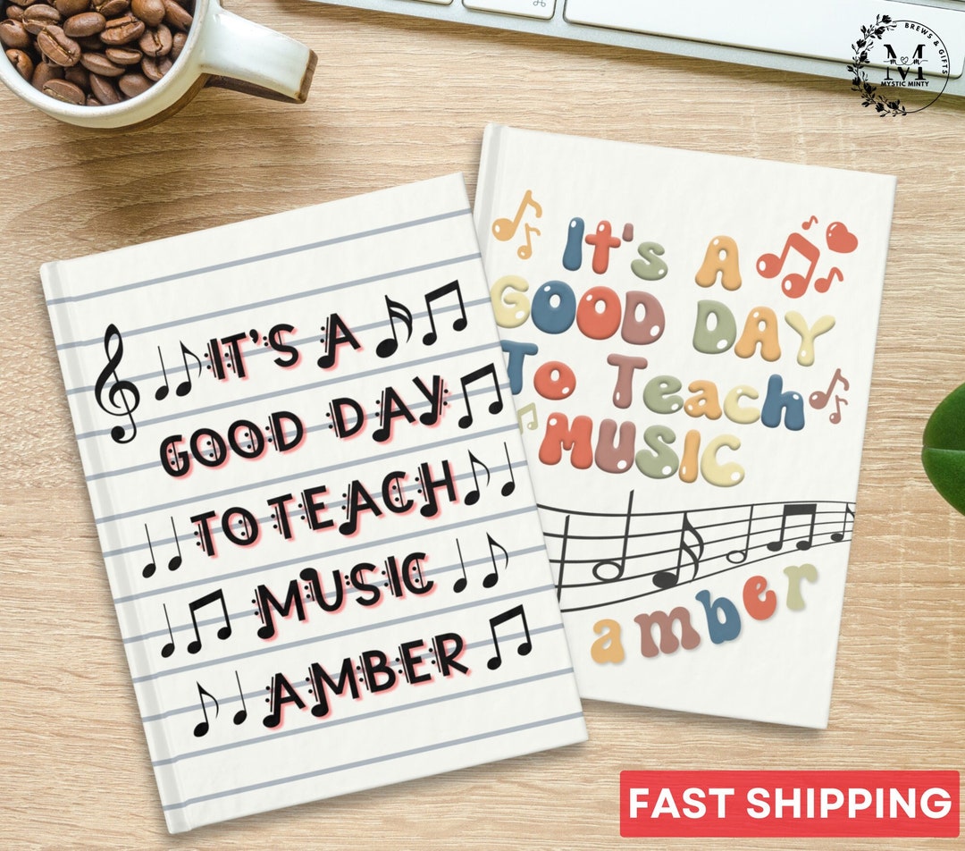 Custom Music Teacher Gift Personalized Music Notes Writing Notebook ...
