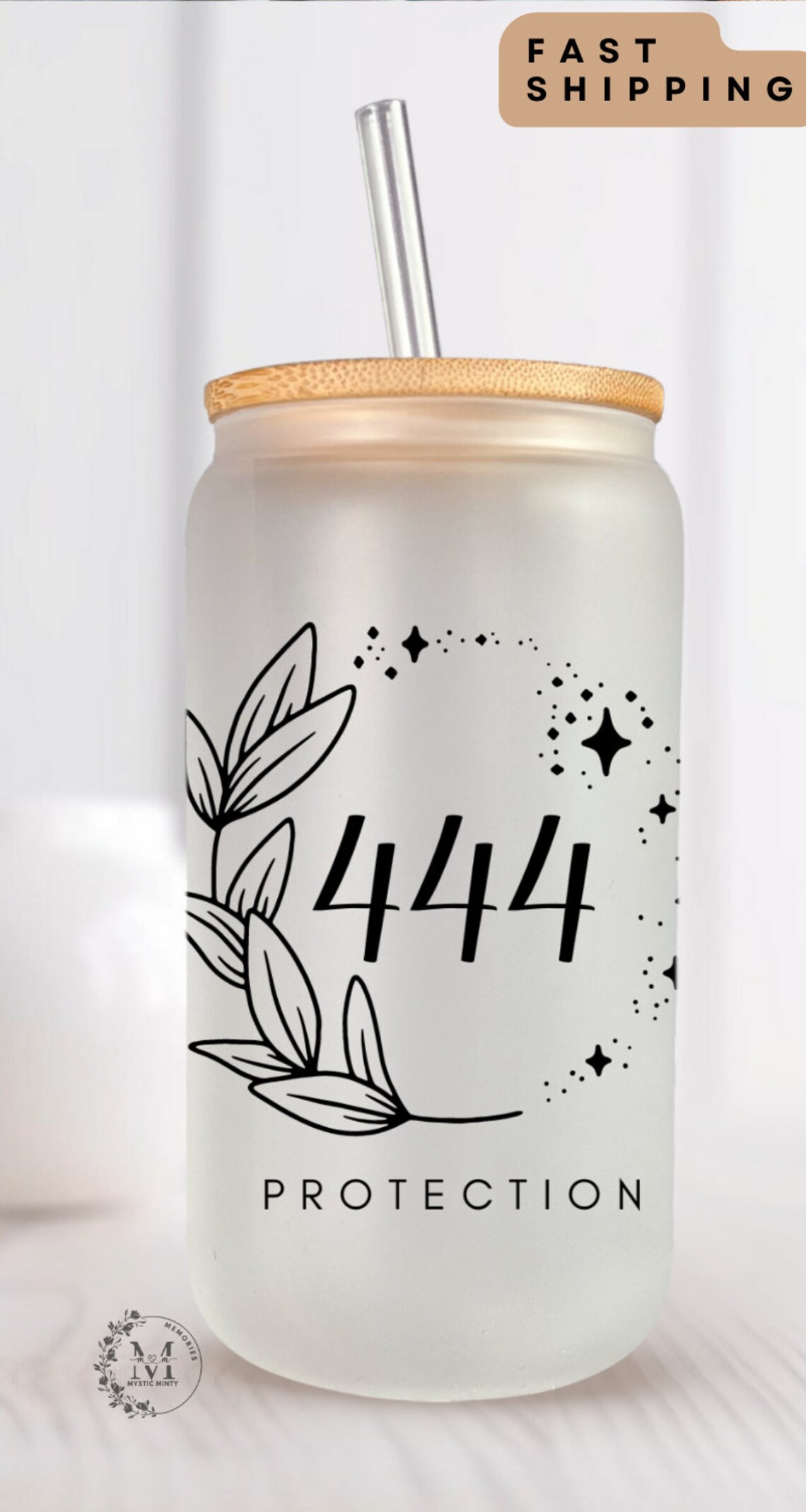Personalized Number Frosted Glass Cup 111 222 333 444 Lucky Number ...