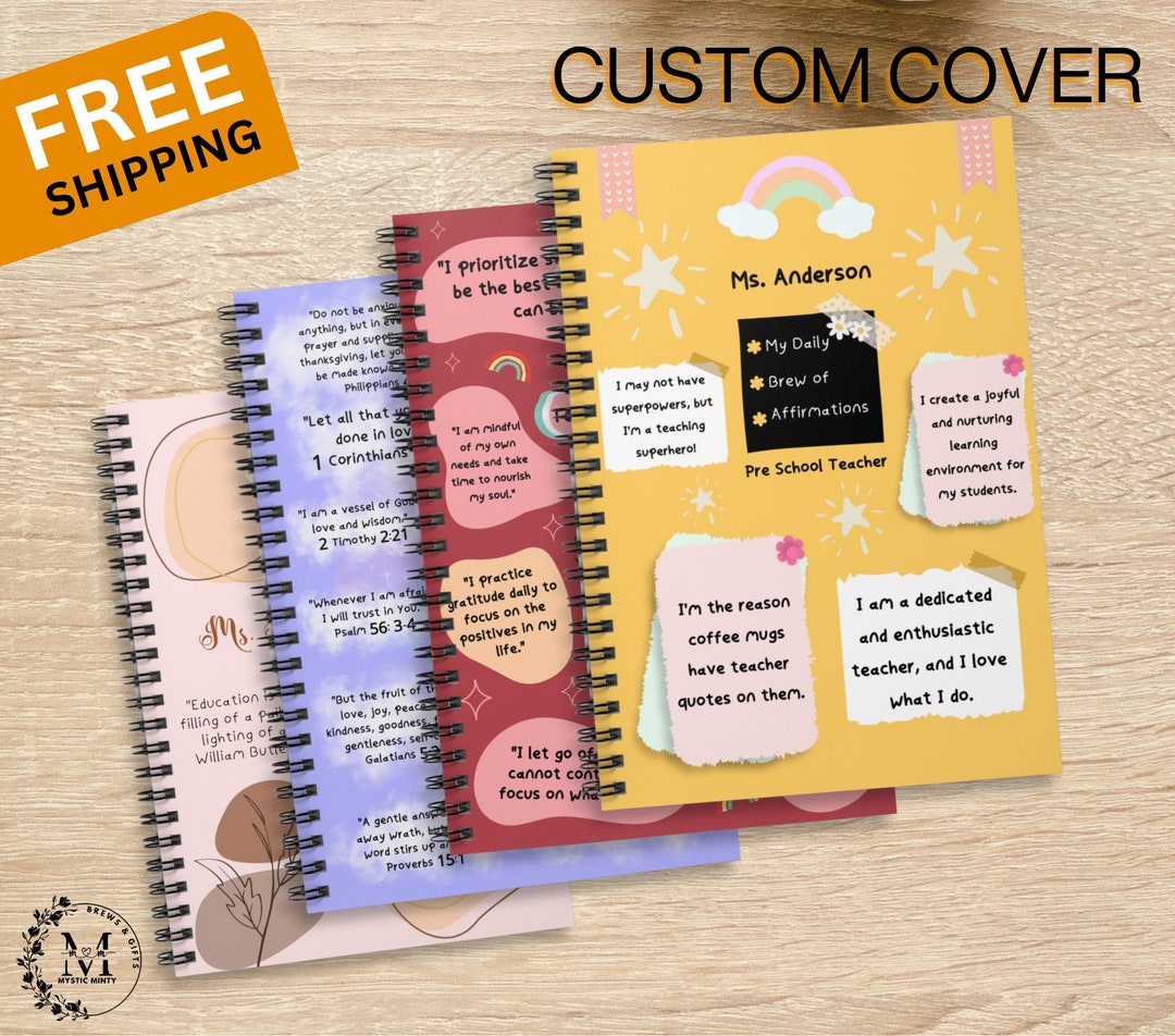 Teacher Notebook Manifestation Journal Affirmation Personalized ...