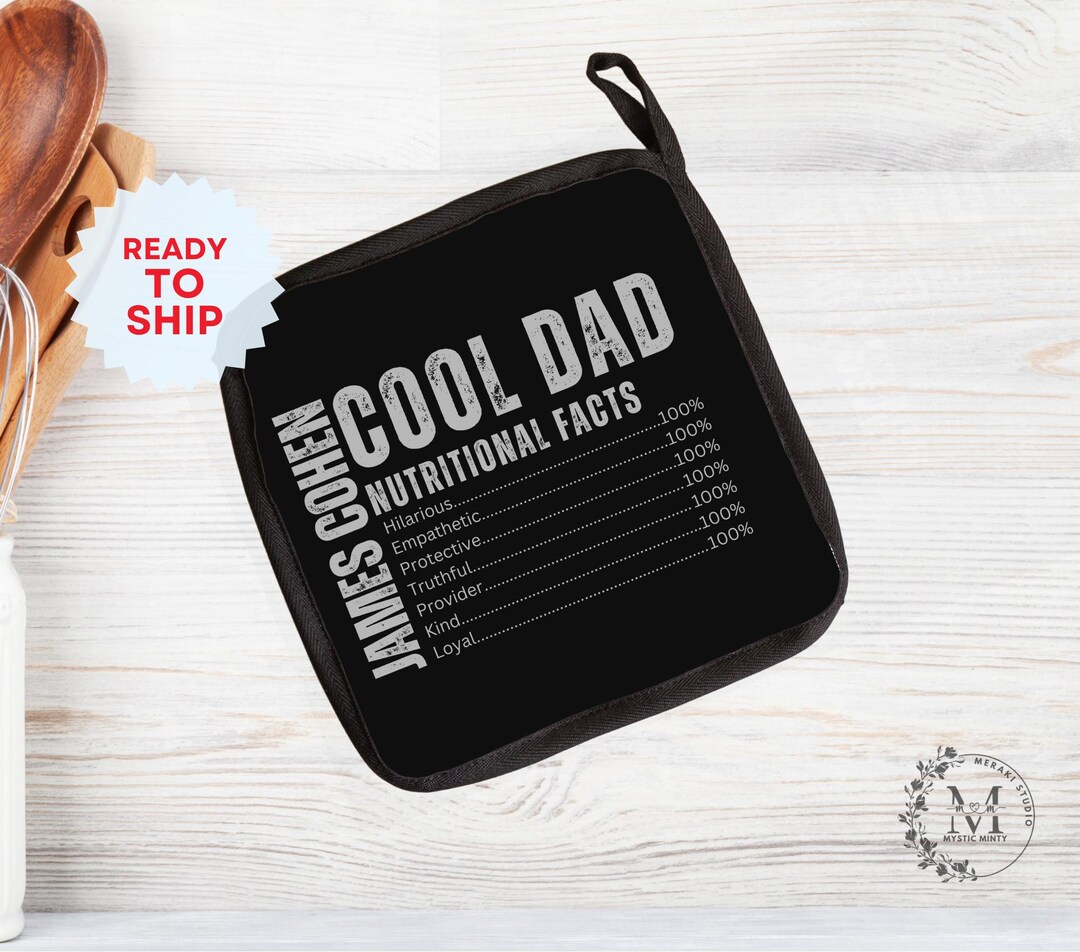 Personalized Dad Name Pot Holder Names Personalized Gift Dad Potholder ...