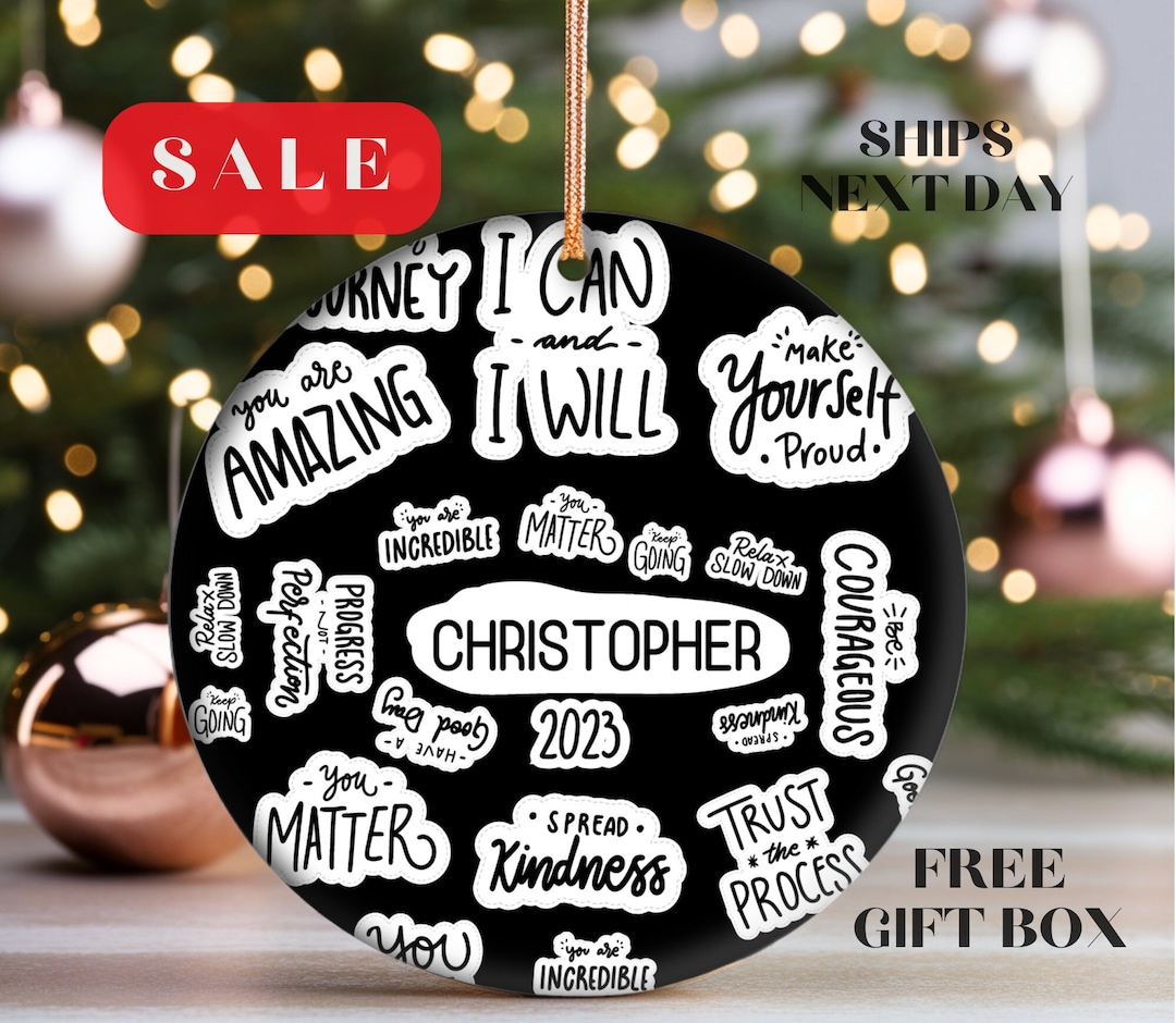Inspirational Sticker Gift Personalized Ornament Stickers Christmas ...