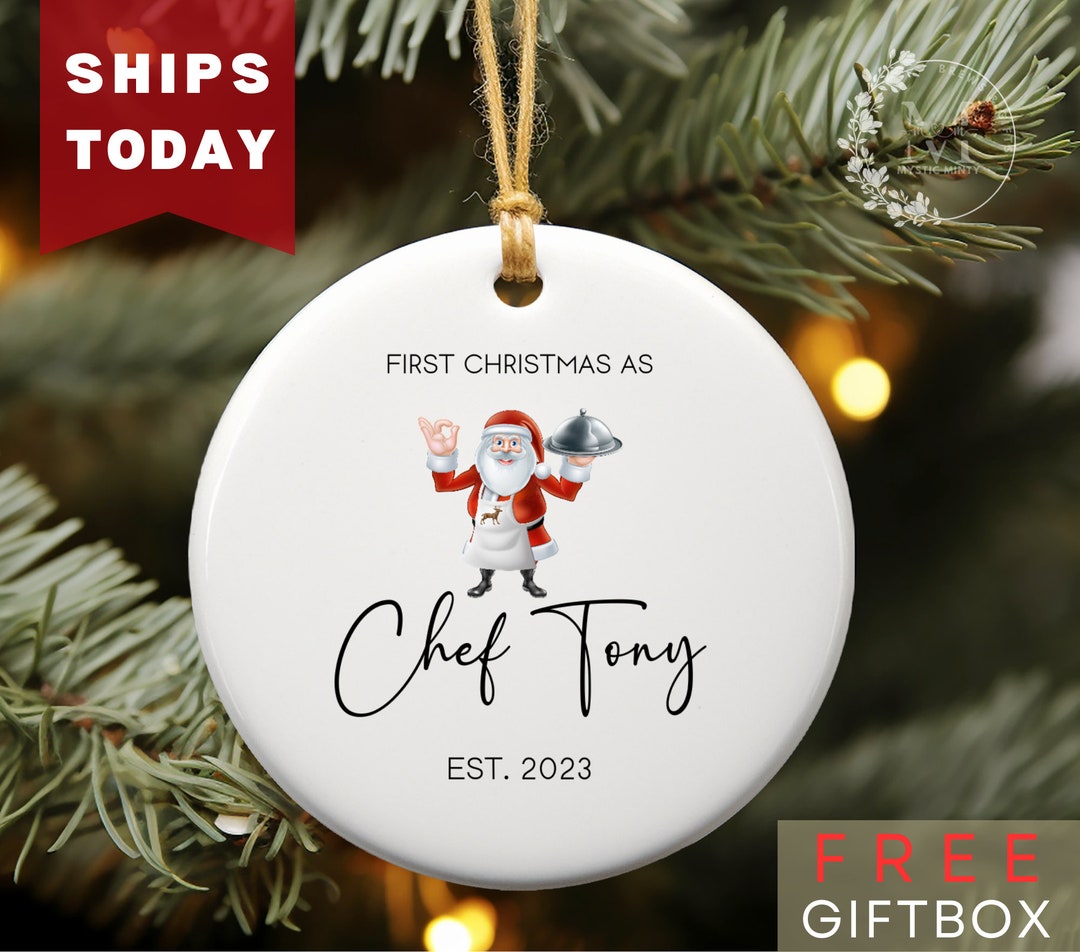 Personalized Chef Gifts Ornament Christmas Gift for Chefs Our First ...