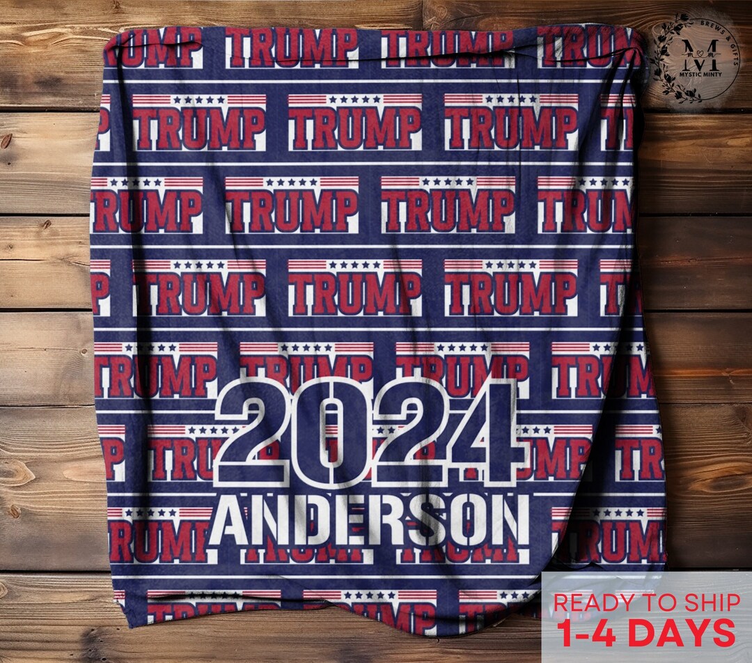 Political Decor Personalized Custom Flag Blanket Plush Banner Election ...