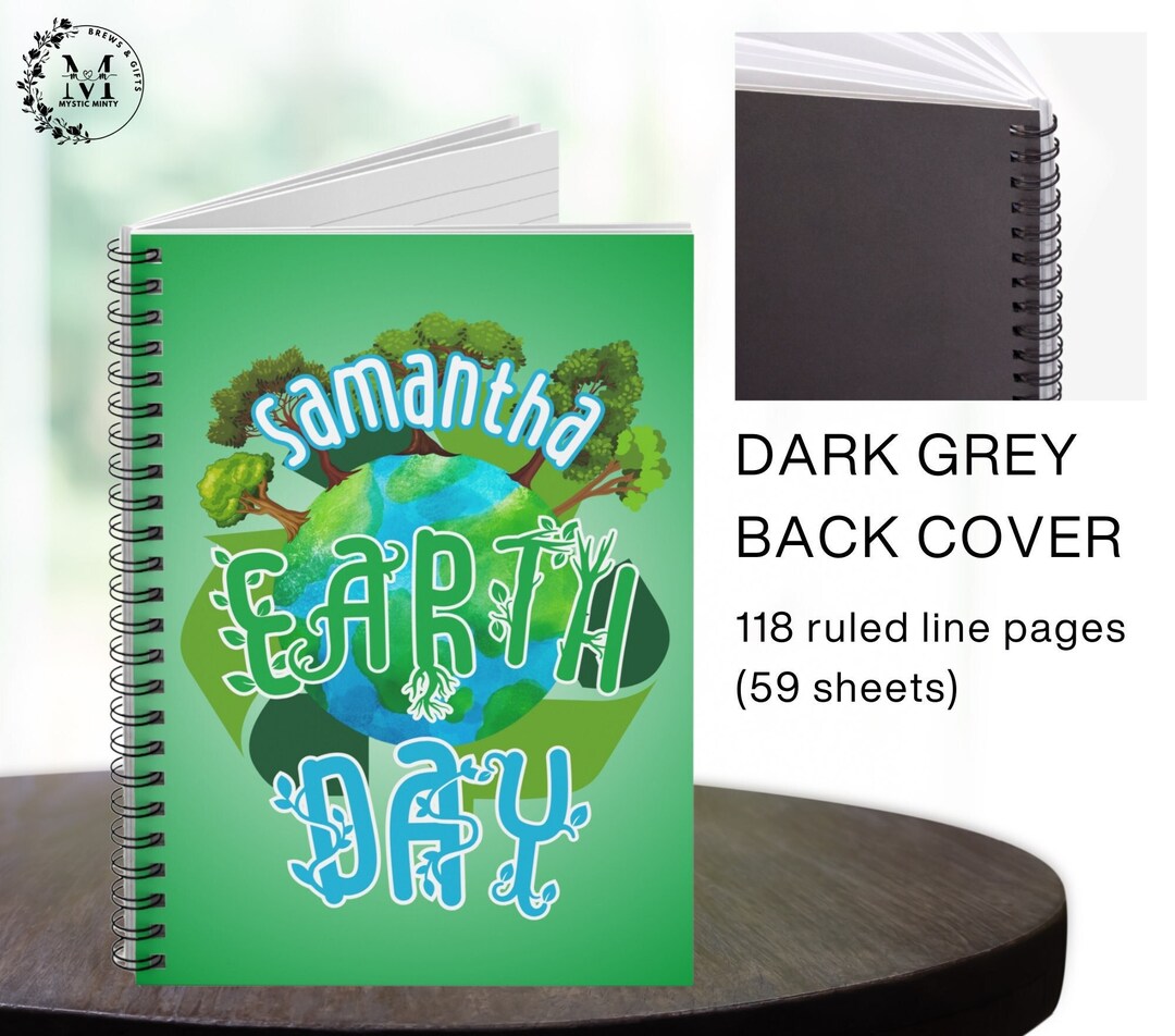 Personalized Custom Gift Save the Earth Spiral Notebook Cover ...