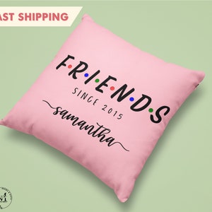 Personalized Custom Pillows Friends Cover Pillow Est Year Messages Gift ...