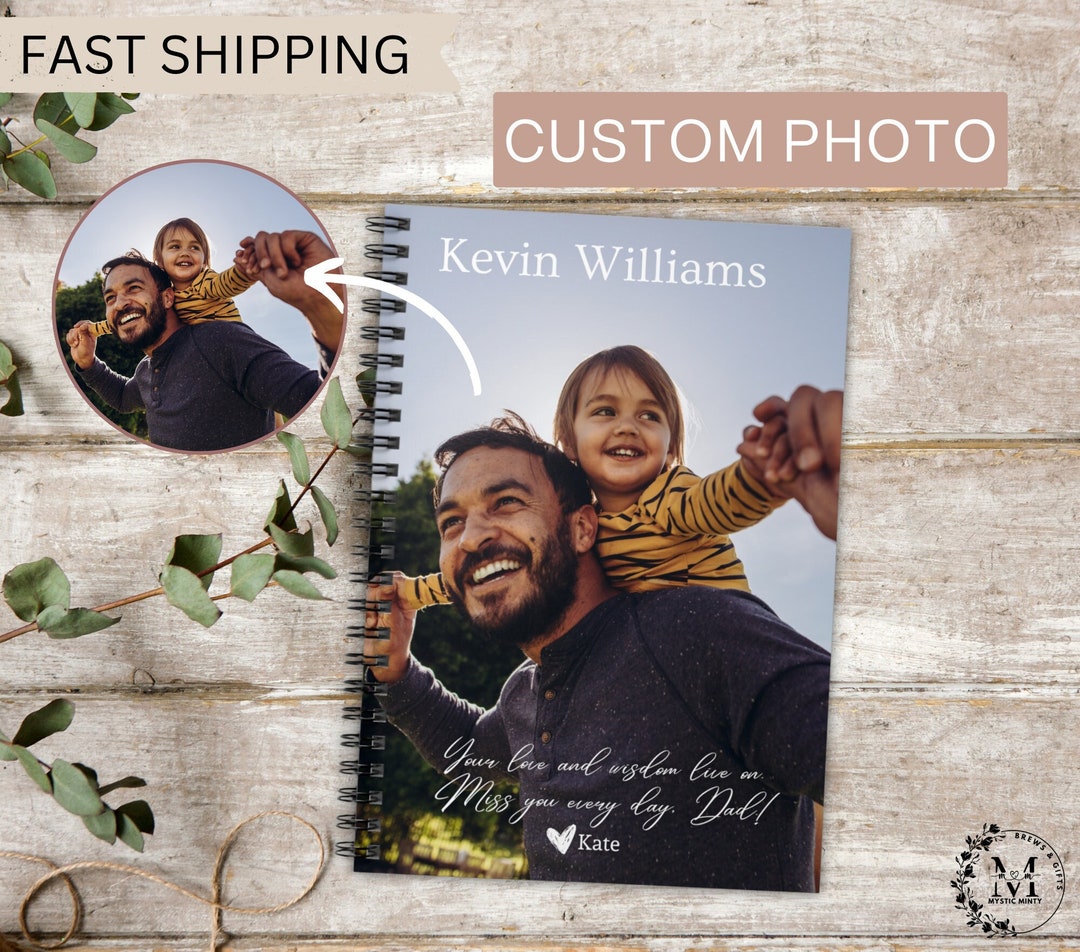 Photo Notebook Custom Gift for Dad Personalized Custom Notebook Memory ...