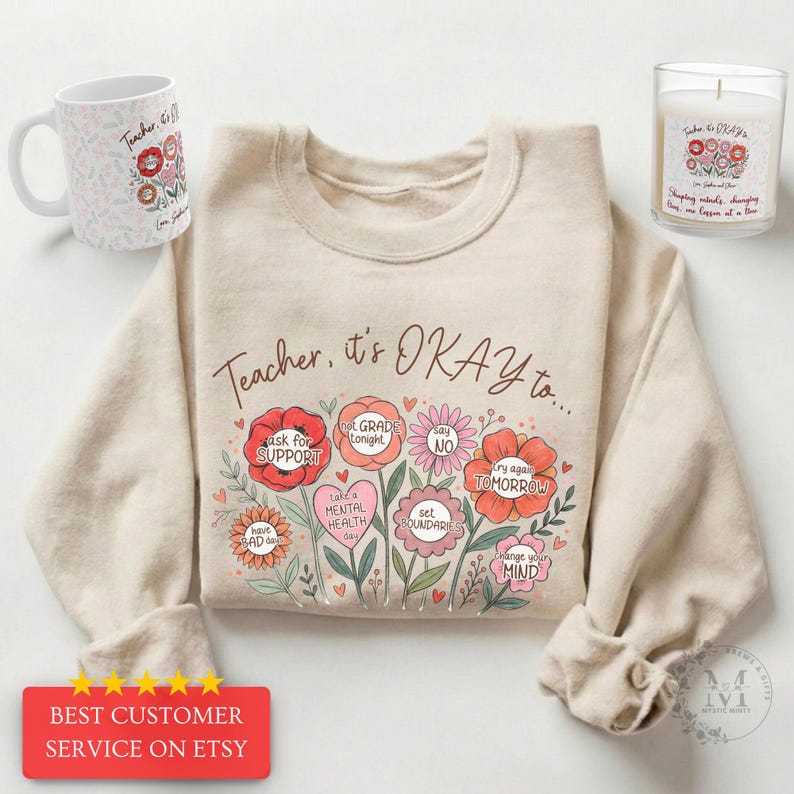 Personalized Teacher Mom Gift Box, Custom Teacher Sweatshirt and Candle ...