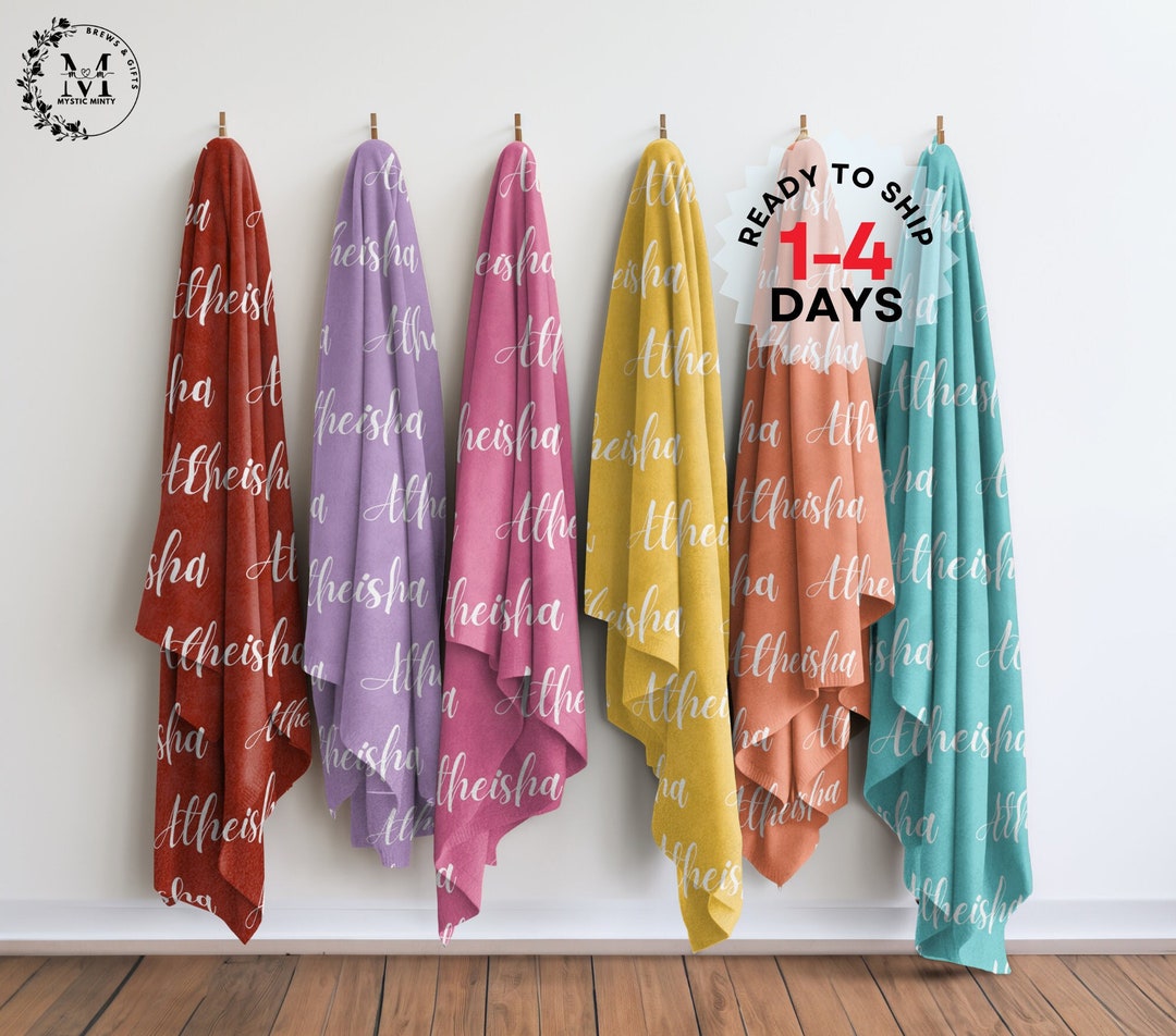 Customized Blanket With Names Personalized Blanket and Throws Pink ...