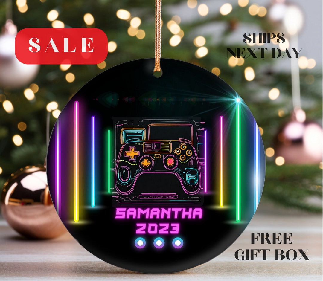 Neon Ornament Gamer Ornament Personalized Neon Gamer Sports Lovers Gift ...