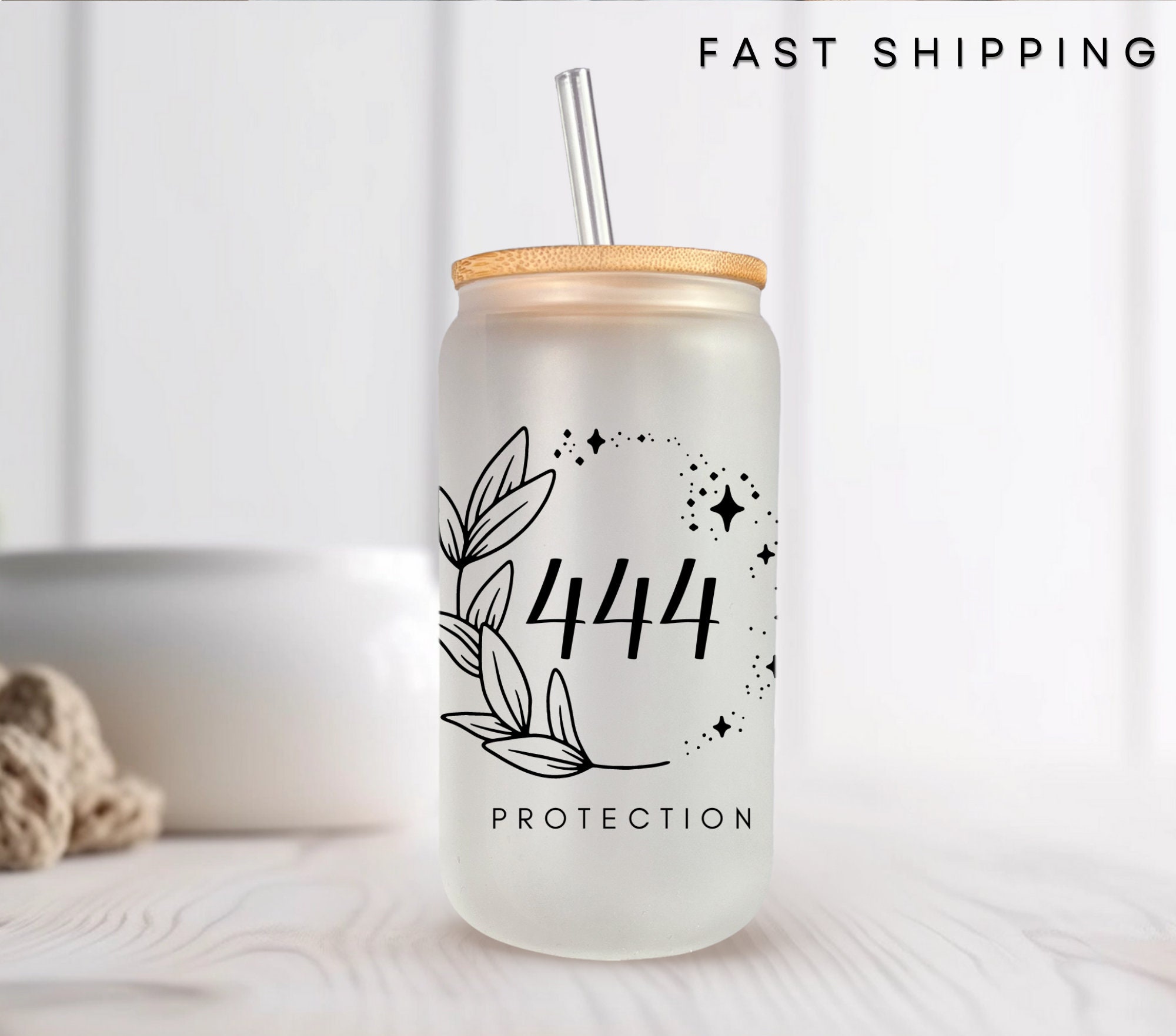 Personalized Number Frosted Glass Cup 111 222 333 444 Lucky Number ...
