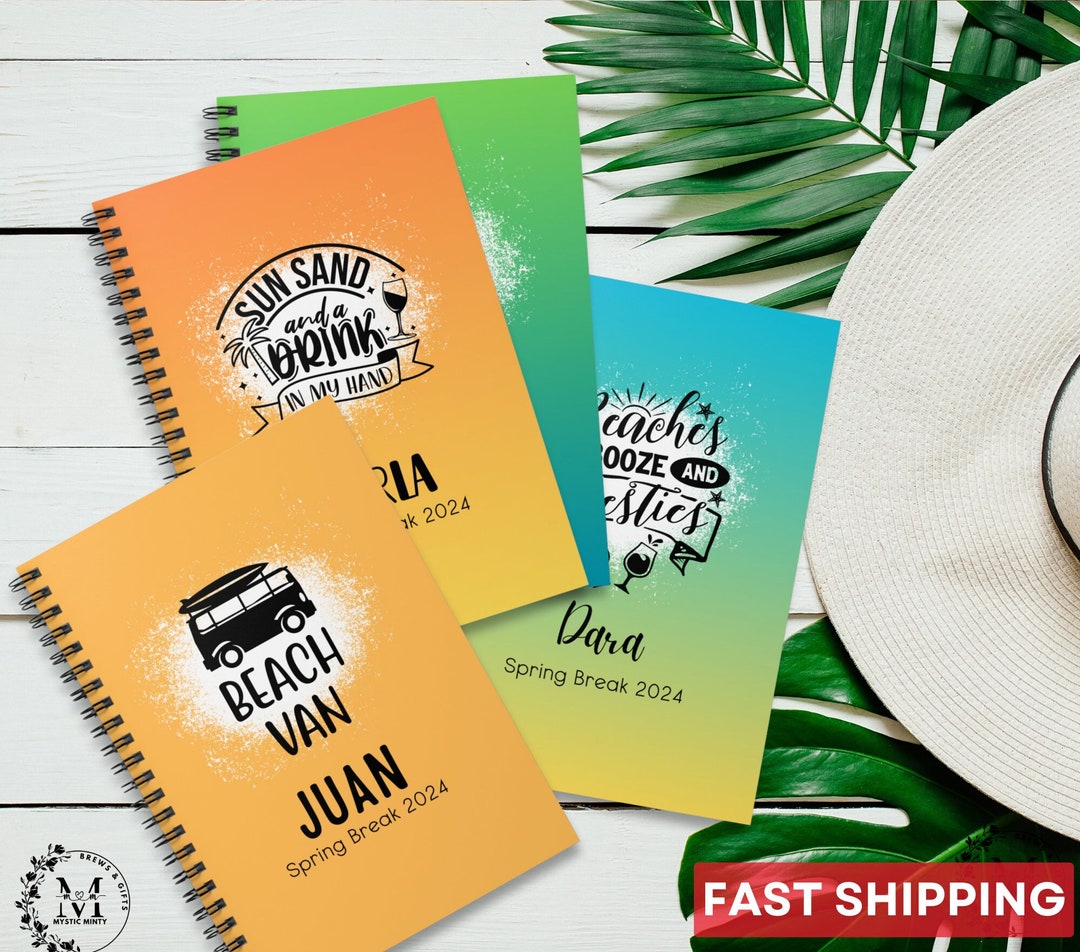 Spring Break Adventure Notebook Journal Cover Vacation Prints Spiral ...