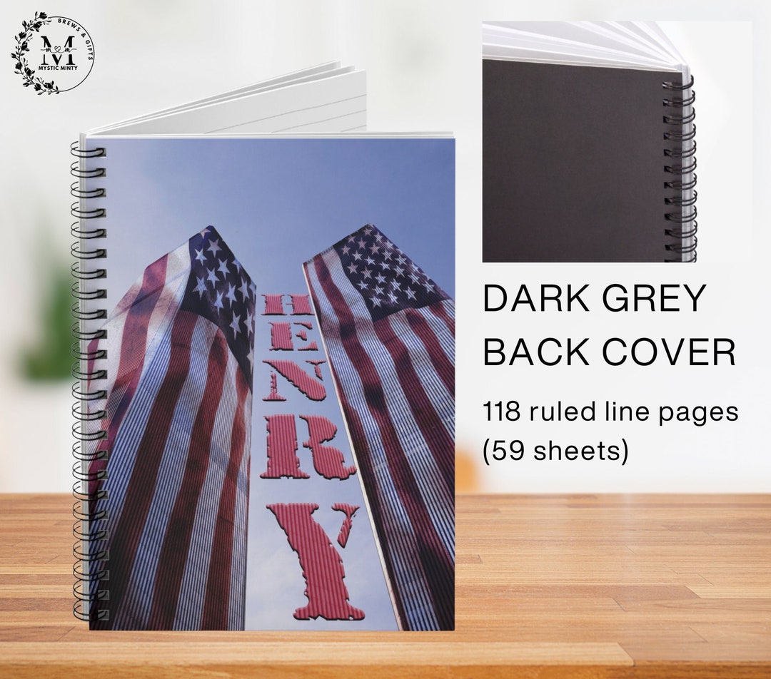 Custom Notebook Personalized Patriot Flag Decor Custom Personalized ...