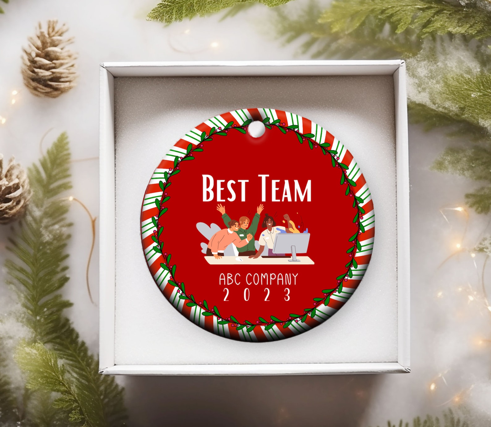 Best Team Ever Ornament Corportae Gift Thank You Team Personalized ...